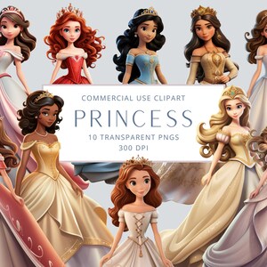 Princess Clipart Pack | Princess Graphics | Transparent PNG ...