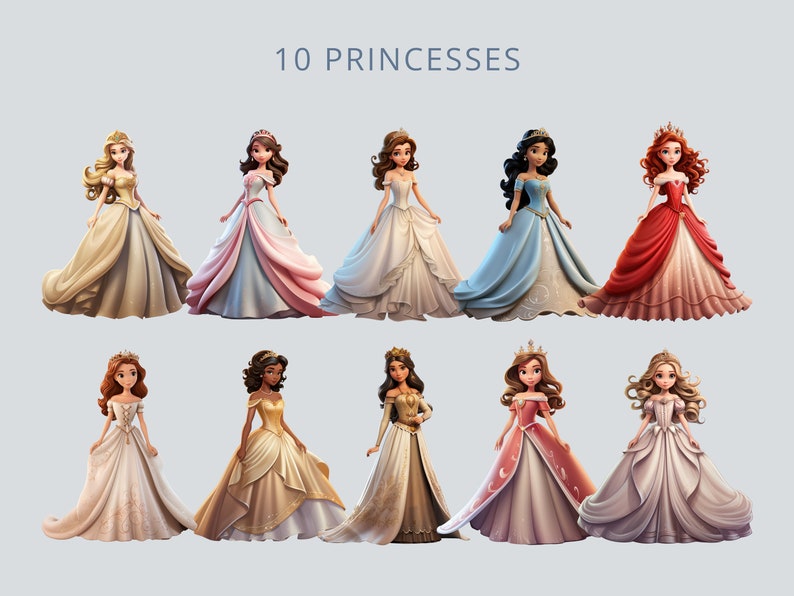 Princess Clipart Pack | Princess Graphics | Transparent PNG ...