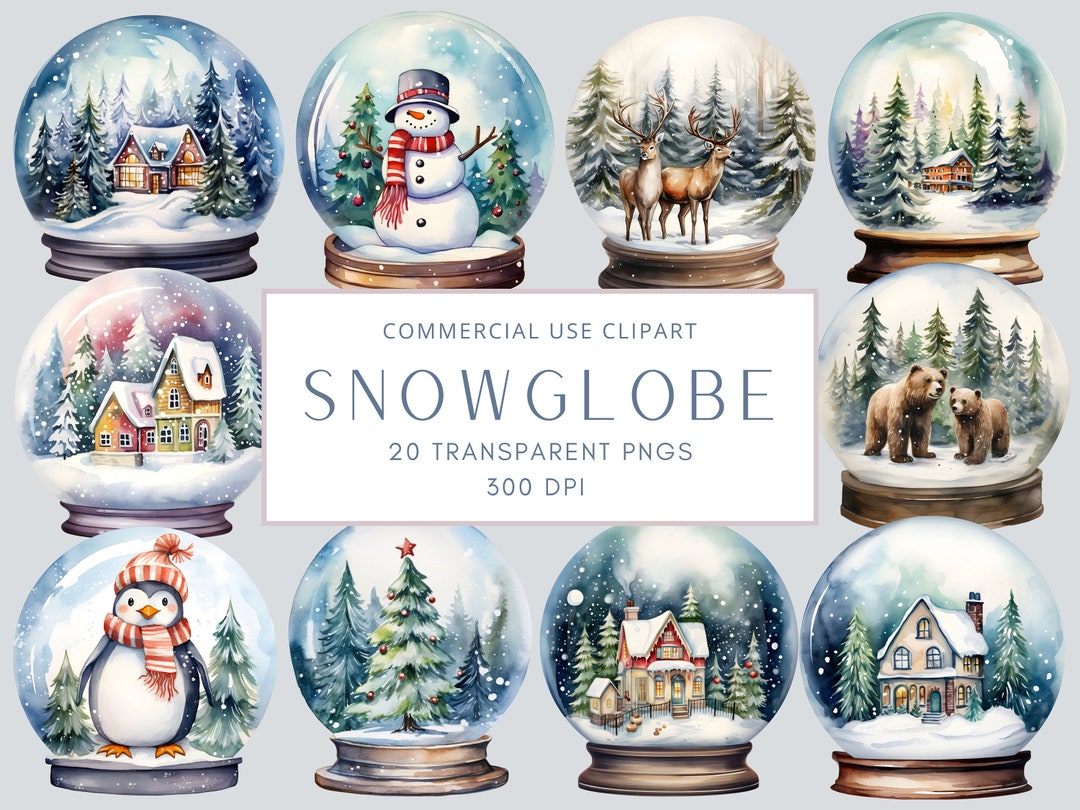 Watercolor Christmas Snow Globe Clipart | Christmas Clipart ...