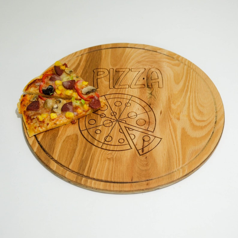 Beech Wood Pizza Serving Board | Rustic Kitchen Decor | Personalized ...