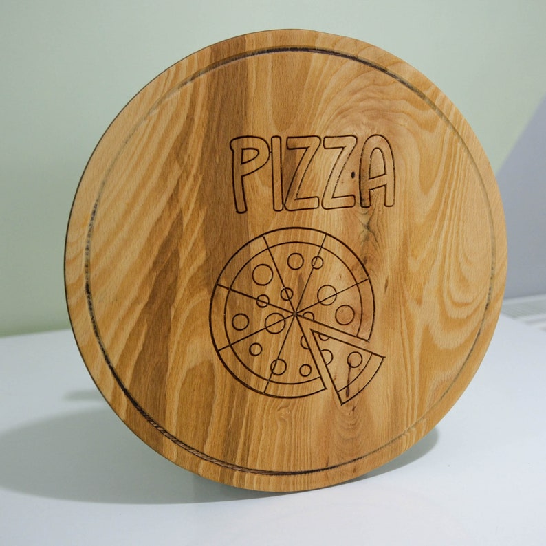 Beech Wood Pizza Serving Board | Rustic Kitchen Decor | Personalized ...