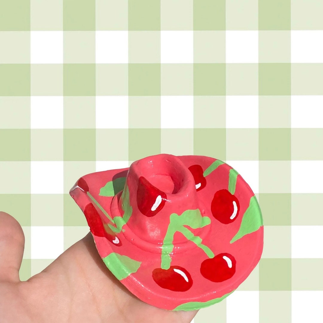 Cute Colourful Handmade Clay Cowboy Hat Candleholder Trinket With ...