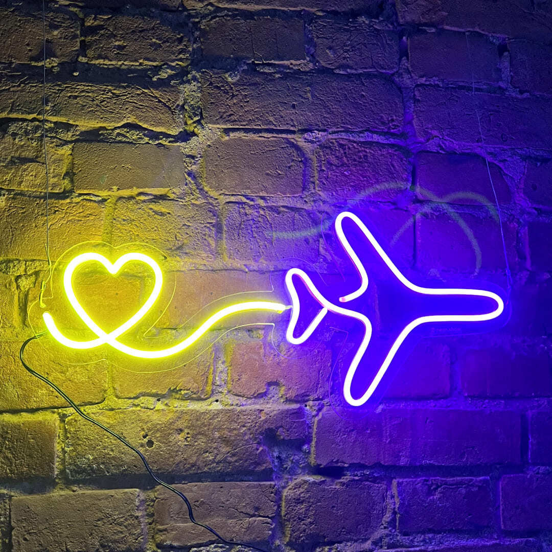 Plane Neon Sign, Airplane Led Neon Sign, Plane Wall Decor, Airplane ...