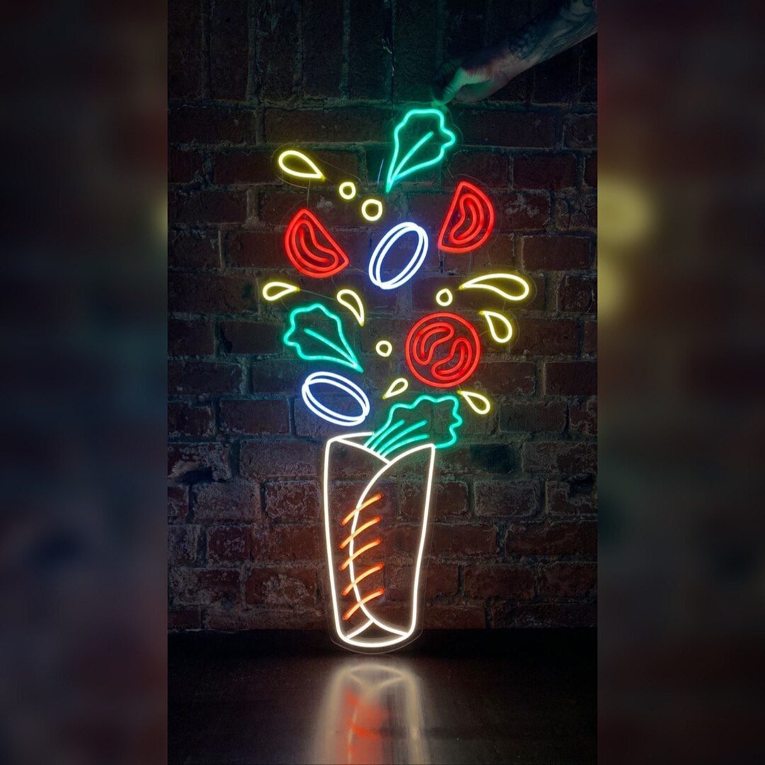 Kebab Neon Sign, Kebab Wall Decor, Kebab LED, Kebab Lover Signs ...