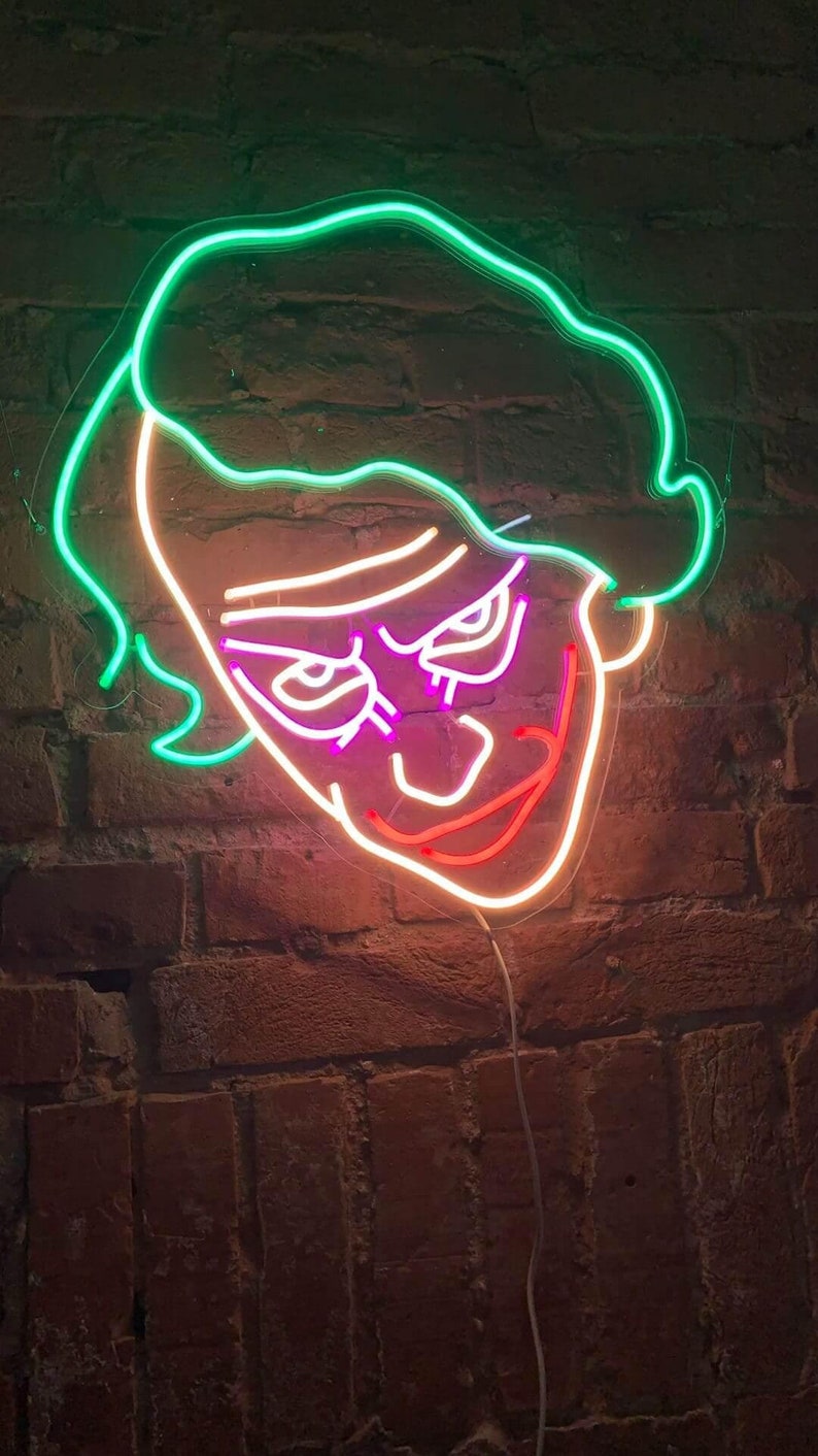 Joker Neon Sign, Game Room , Joker Movies, Wall Sign, - Etsy