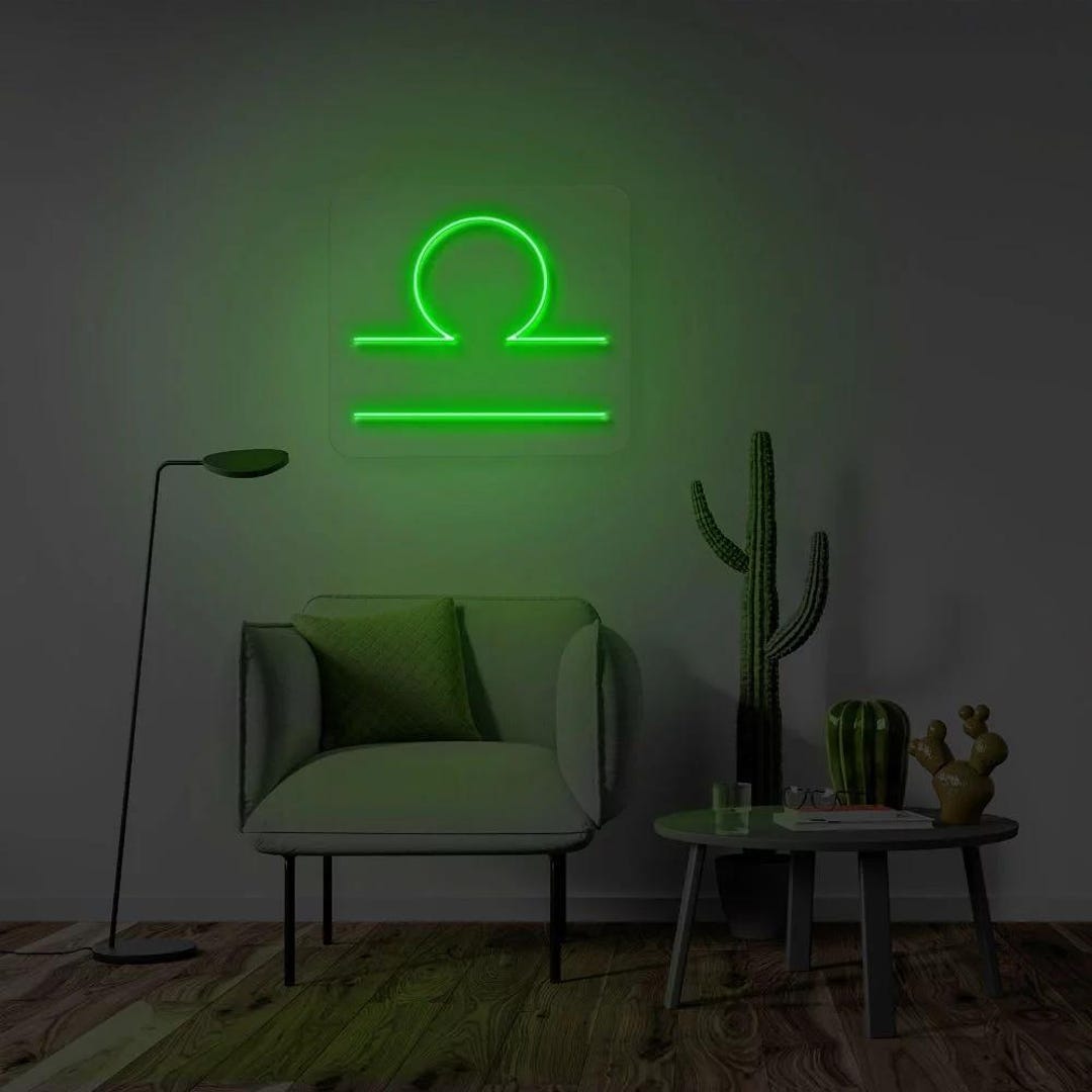 Libra Neon Light, Astrology, Zodiac, Scales, Astrological Sign, Wall ...