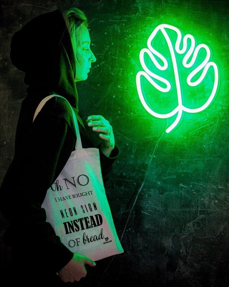 Monstera Leaf Neon Sign, Monstera Neon, Green Leaf, Plant Neon Sign ...