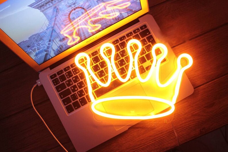 Crown Neon Sign, Royal King Crown, Birthday, Masquetade, Custom Neon ...