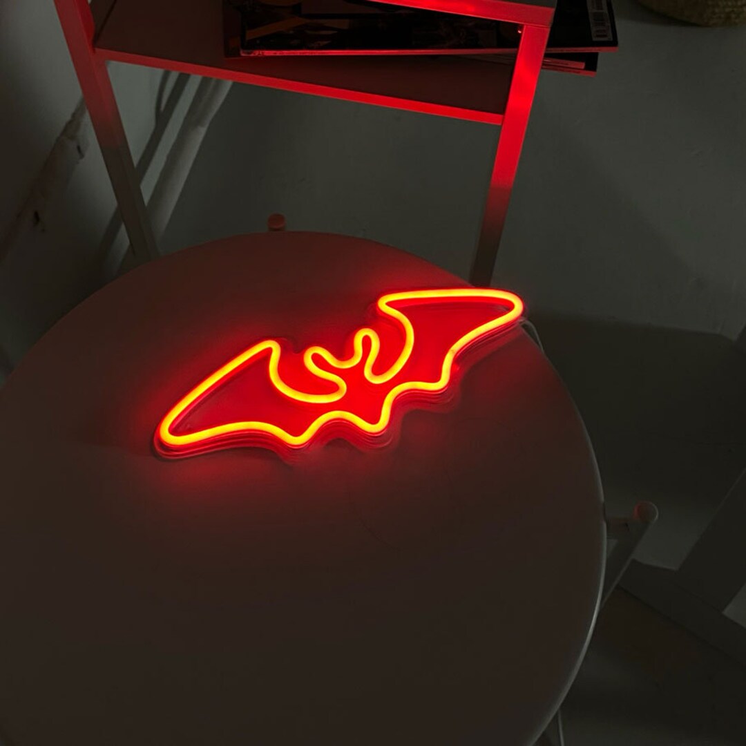 Bat Wall Hanging, Bat Neon Sign, Halloween Light Sign, Eattlemouse Led ...