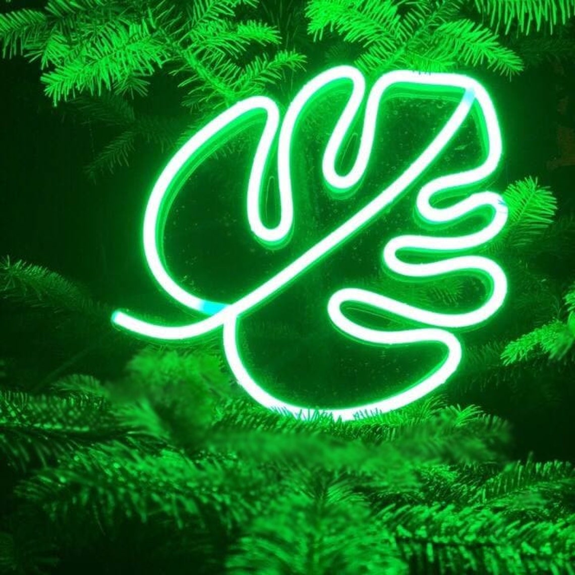 Monstera Leaf Neon Sign, Monstera Neon, Green Leaf, Plant Neon Sign ...