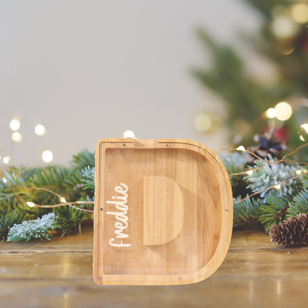 Wooden Piggy Bank Letter Alphabet Custom Wooden Piggy - Etsy
