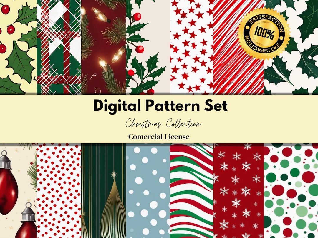 Christmas Paper Patterns 14 Festive Holiday Designs, High-resolution ...