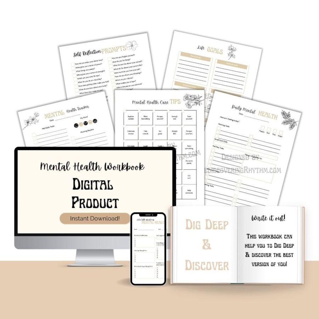 Mental Health Workbook - Dig Deep & Write It All Out - Digital Product ...