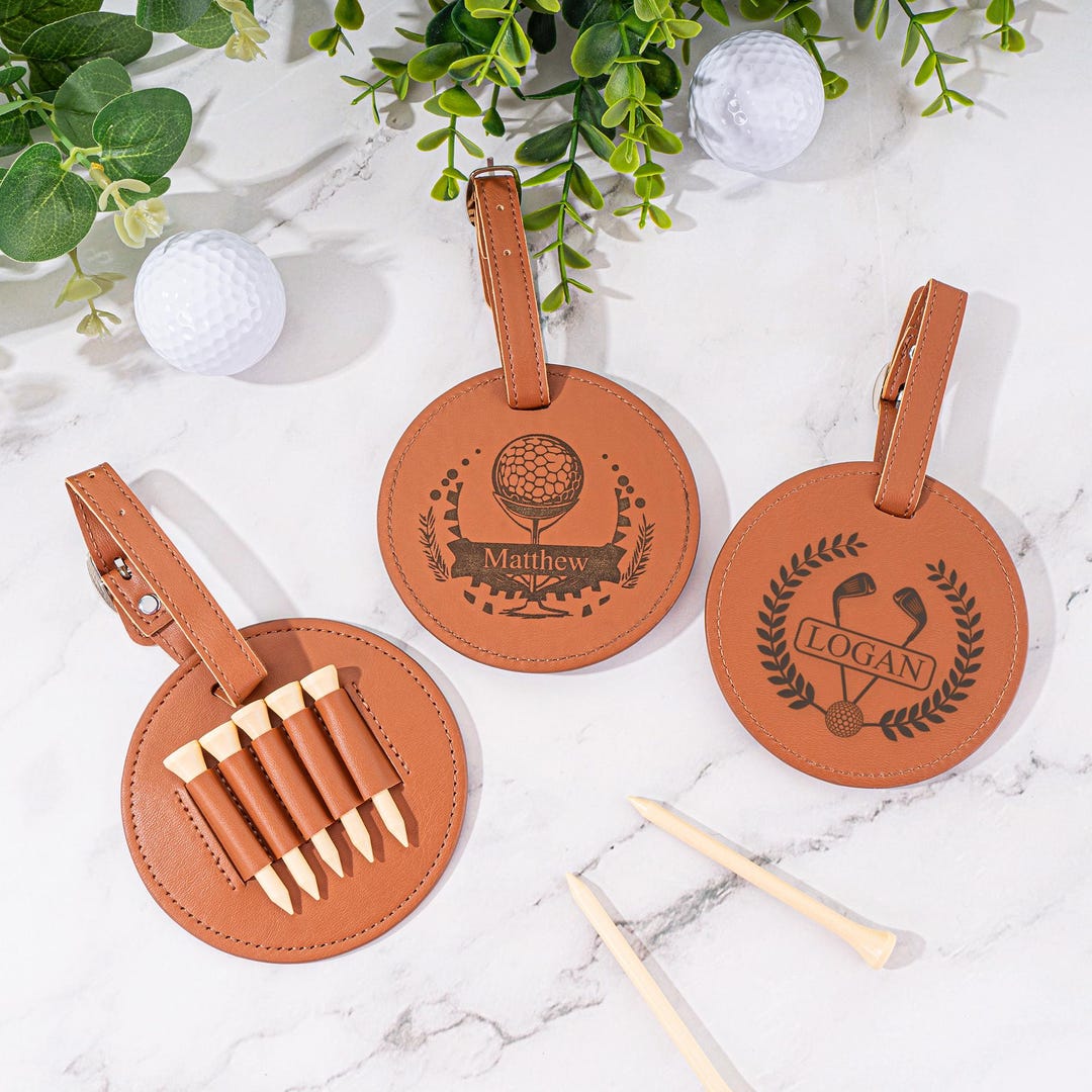 Custom Golf Bag Tag, Personalized Leather Golf Bag Tag, Engraved Golf ...