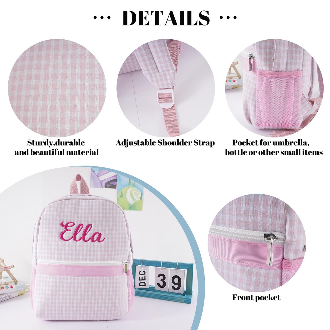Personalized Seersucker Kids Backpack: Preppy Toddler Bookbag - Etsy