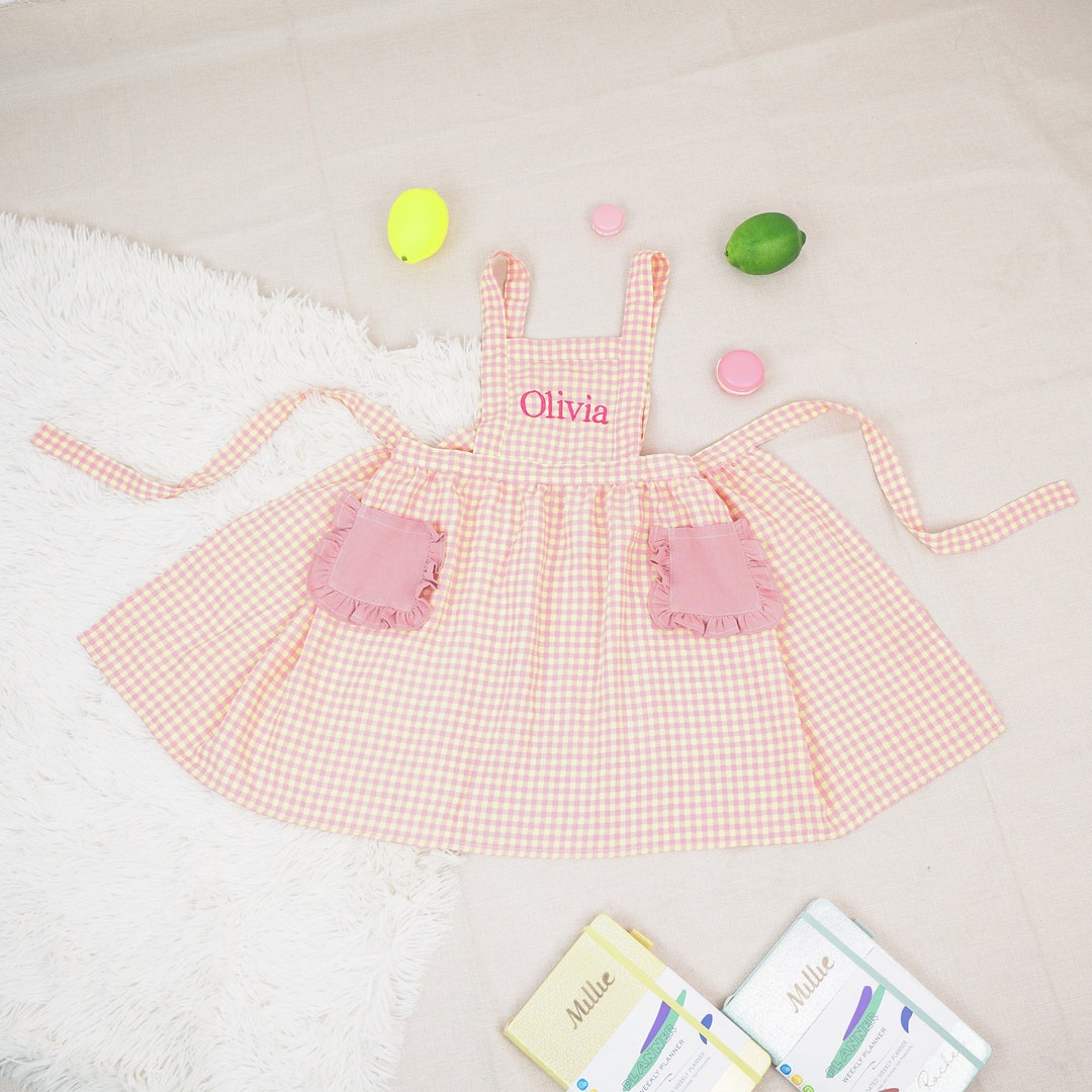 Aprons for Kids, Personalized Apron With Embroidered Name, Customized ...