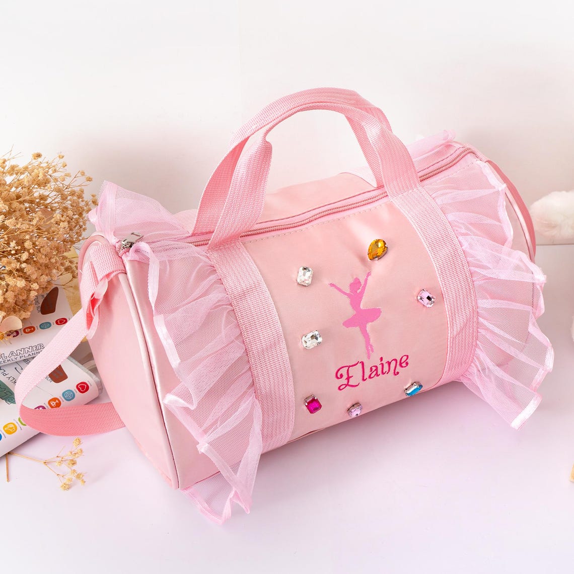 Custom Ballet Dance Bag With Sparkly Diamonds, Duffle Dance Bag for ...