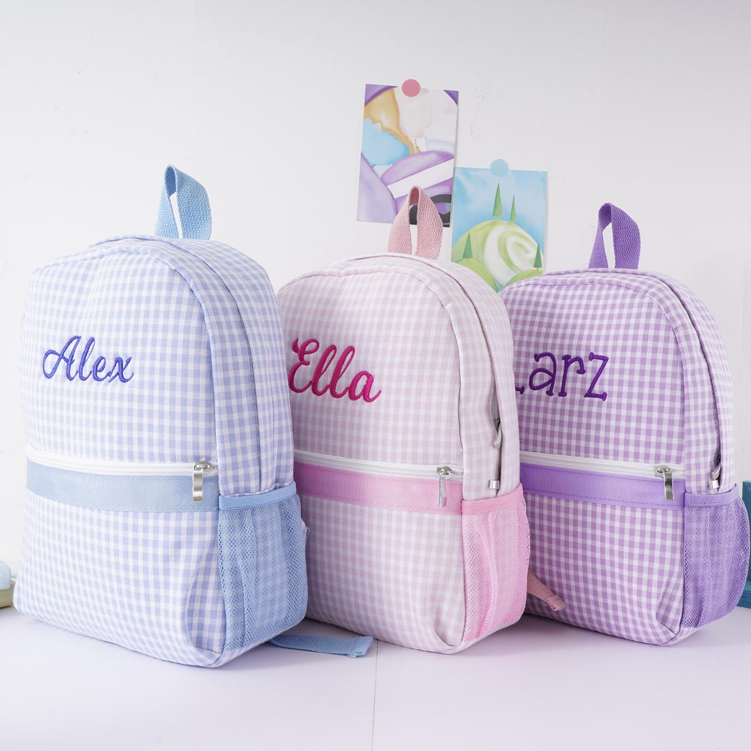 Toddler Backpack, Personalized Kids Seersucker Preppy Backpack, Classic ...