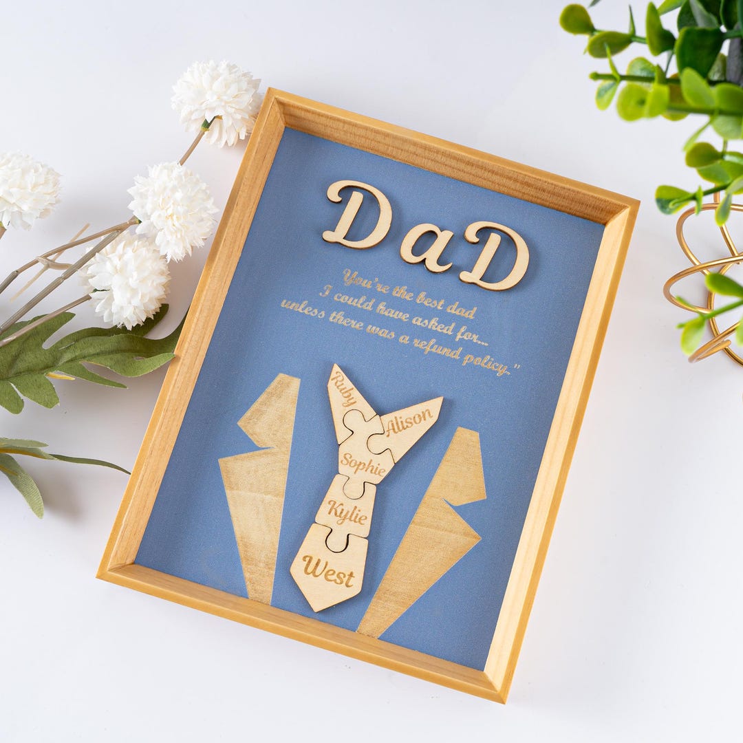 Custom Father's Day Puzzle Sign, Dad Gift From Kids, Father's Day Gift ...