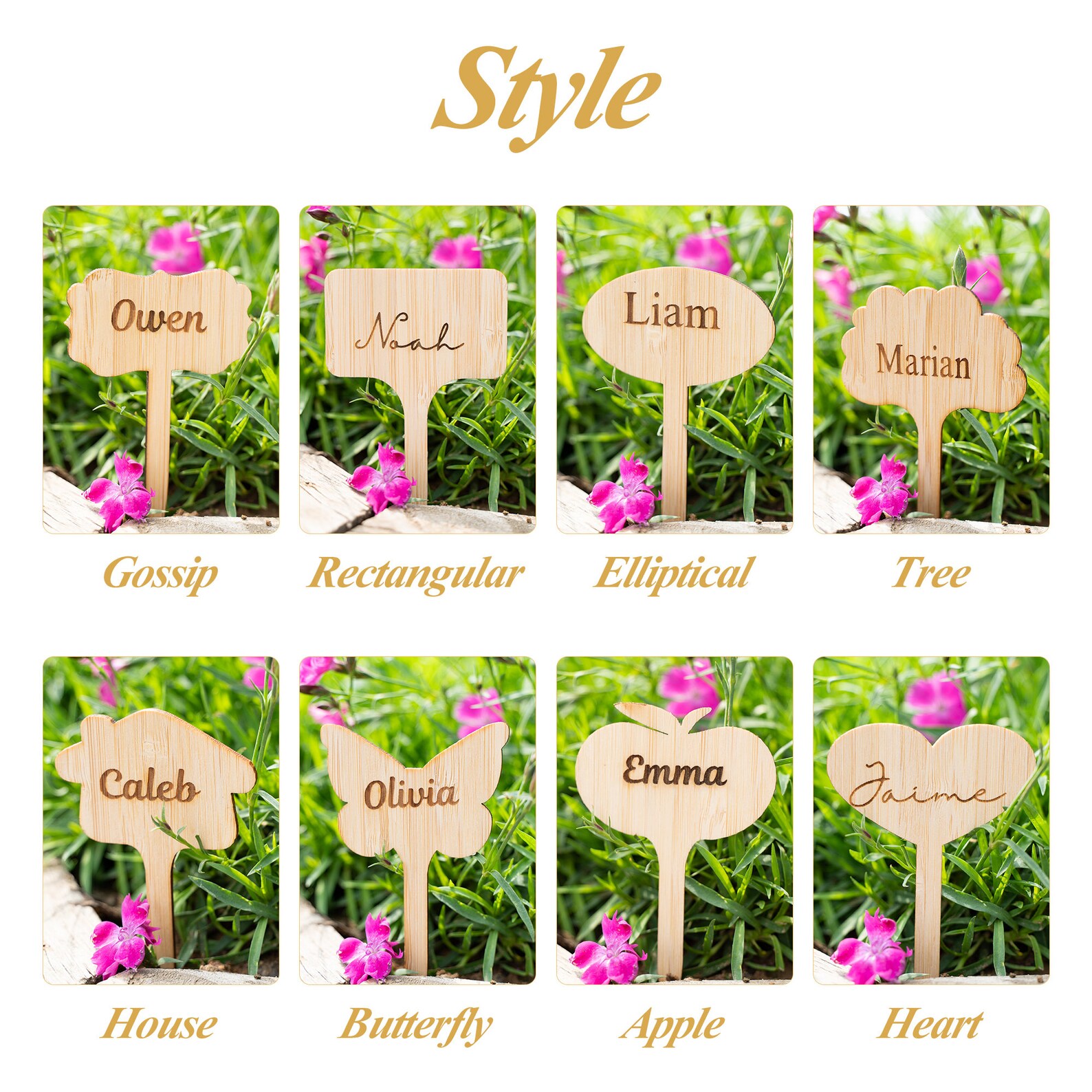 Custom Bamboo Plant Name Stakes: Garden Labels, Plant Lover Gift - Etsy