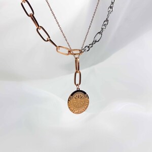 Greek Sun Necklace, Ancient Greek Design Pendant, Vergina Sun Necklace ...