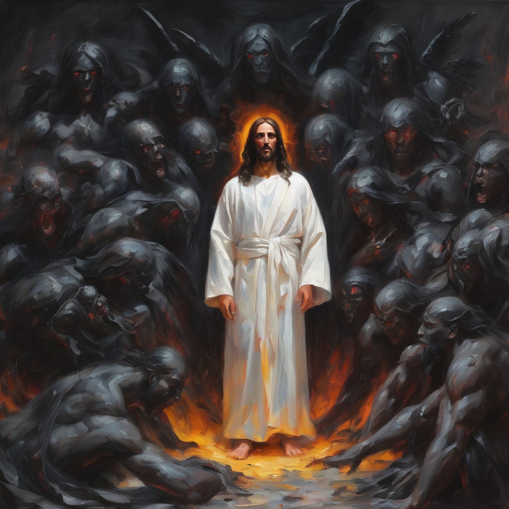 Jesus Preaching to Fallen Angels in Hell 1 Pet. 3:1820 - Etsy