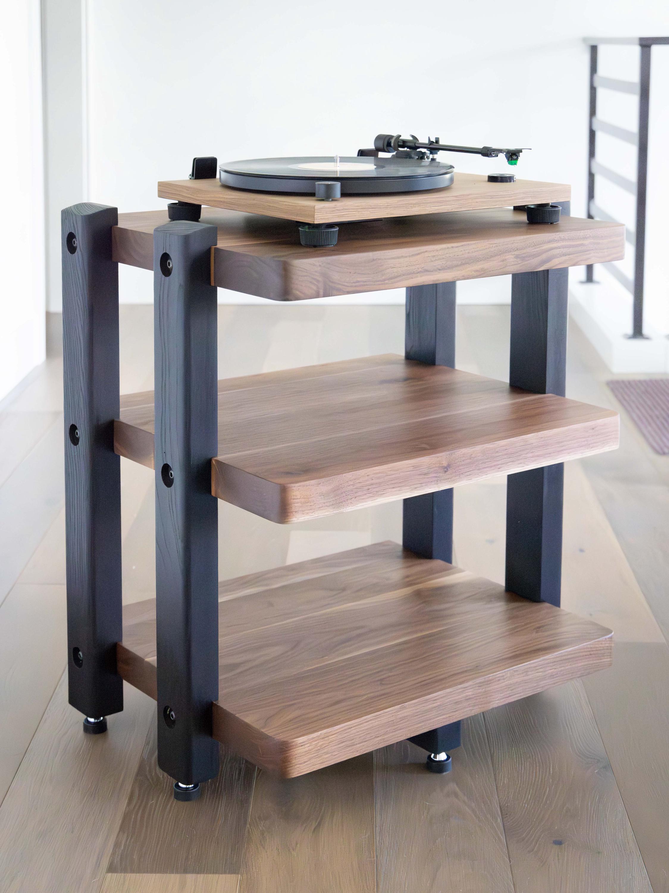 ECHELON II Audio Rack – Walnut Shelves & Black Ash Legs - Etsy
