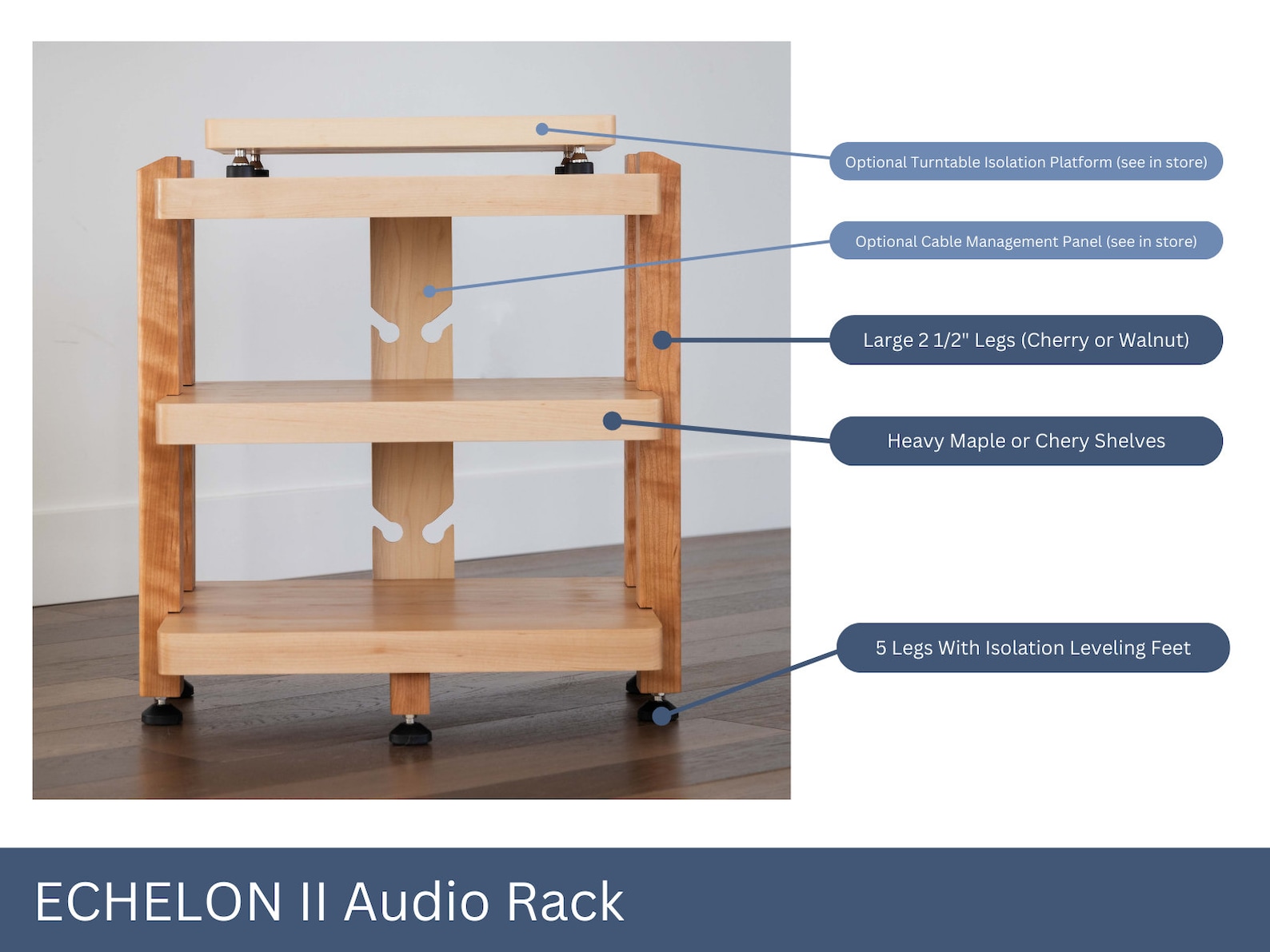 ECHELON II Audio Rack - Maple Shelves & Maple Legs - Etsy