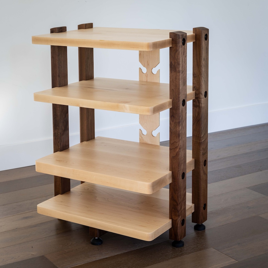 ECHELON II Audio Rack - Hybrid, Maple Shelves & Walnut Legs - Etsy