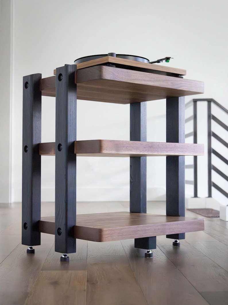 ECHELON II Audio Rack – Walnut Shelves & Black Ash Legs - Etsy