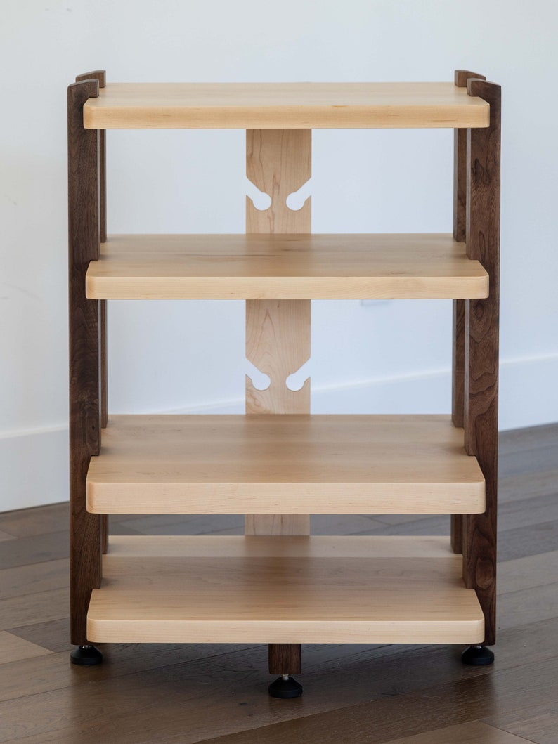 ECHELON II Audio Rack - Hybrid, Maple Shelves & Walnut Legs - Etsy
