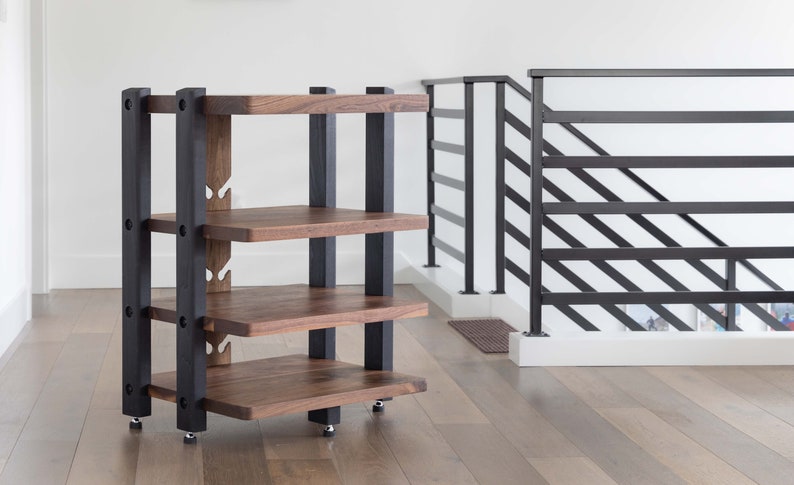 ECHELON II Audio Rack - Hybrid, Walnut Shelves and Black Ash Legs - Etsy