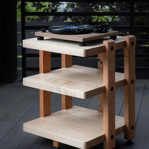 ECHELON II Audio Rack - Maple Shelves & Cherry Legs - Etsy