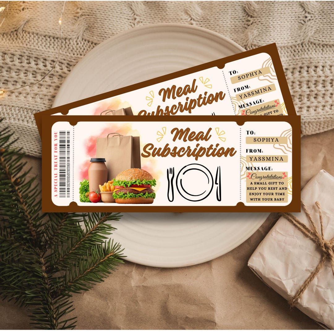 Editable Meal Subscription Service Coupon , Meal Delivery Voucher ...