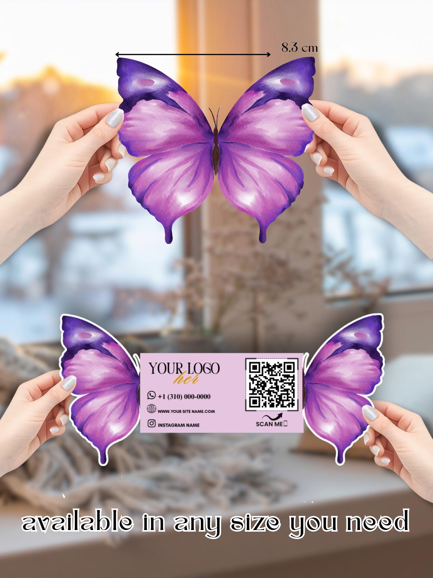 8 Pop up Butterfly Business Card With QR Code | Interactive 3D Foldable ...