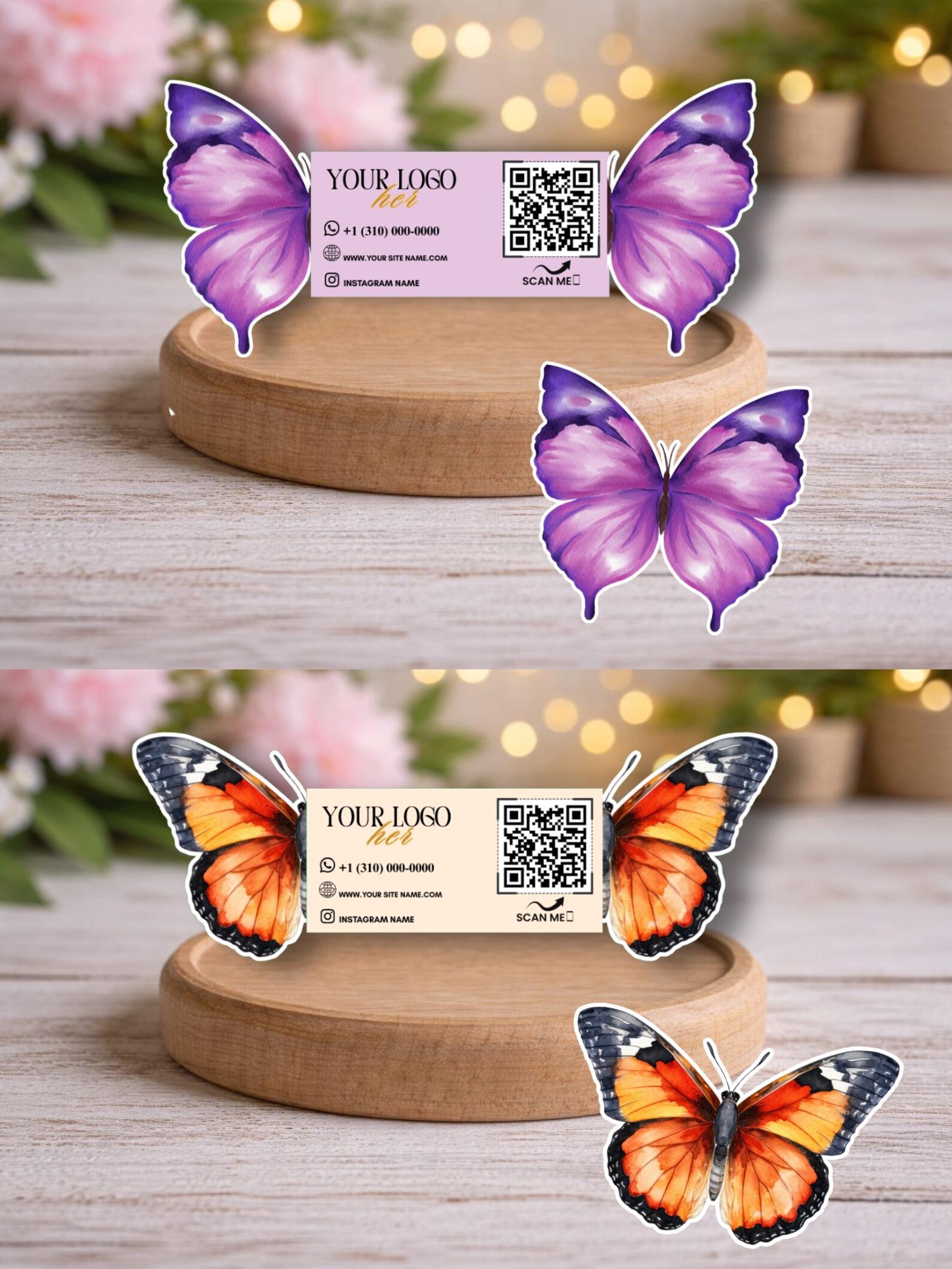 8 Pop up Butterfly Business Card With QR Code | Interactive 3D Foldable ...