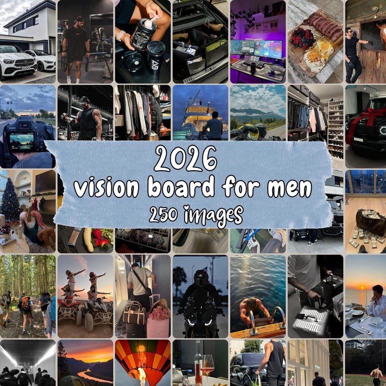 Men Pdf 2026 Vision Board Unisex, Vision Board Kit for Men -2026 Men’s ...