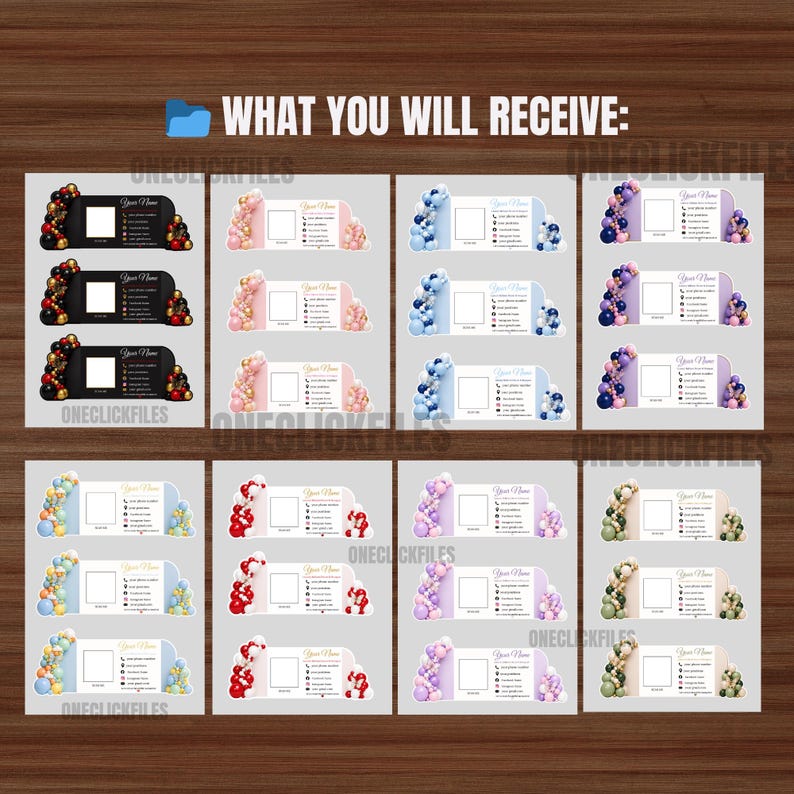 Pop up Balloon Business Card With QR Code Personalized | Printable ...