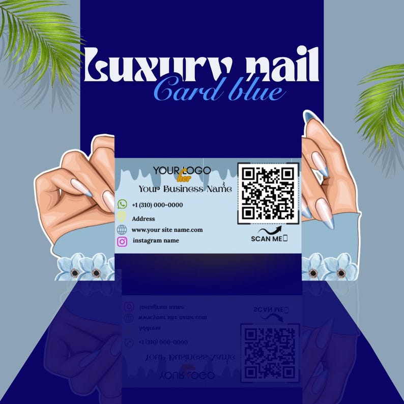 4 Pop up Nail Tech Business Card Templates | QR Code Interactive ...