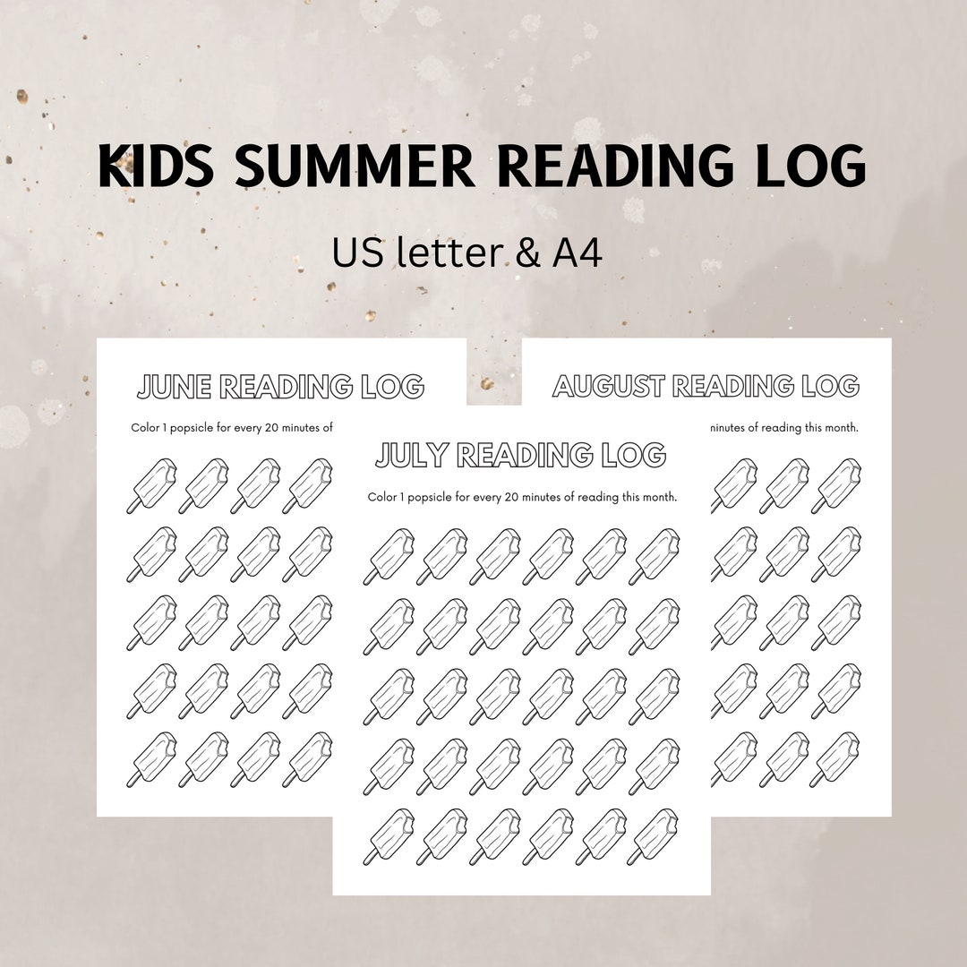 Kids Summer Reading Log PDF Printable, Summer Reading Bucket List, Kids ...