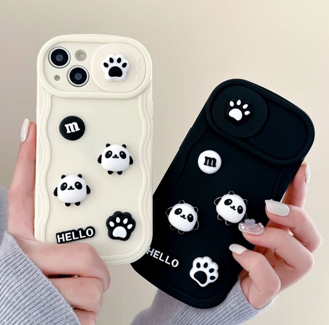 Buy Kawaii Cute 3D Tiny Panda Pop-up Footprint Phone Case With Camera ...