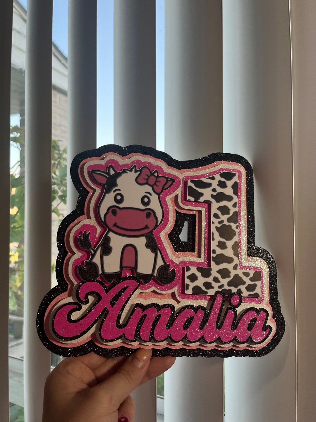 1st Birthday Cow Cake Topper - Etsy