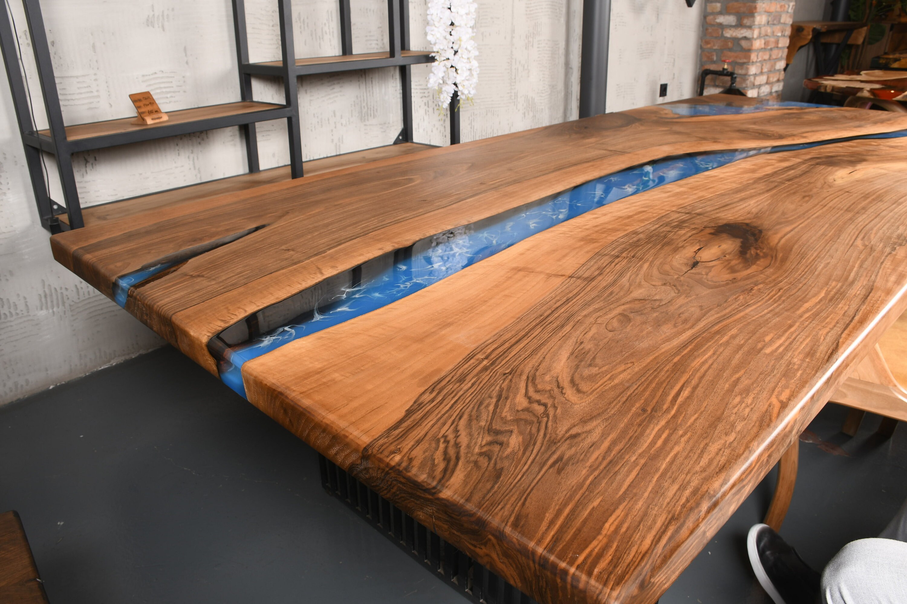 Walnut Epoxy Table,blue Epoxy Table,living Room Table,3.9 Ft X 8.9 Ft ...