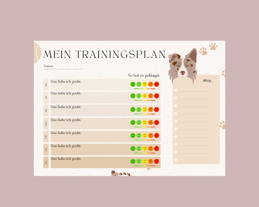 Training Plan Dogs, Training Plan Dog, Dog Training Plan, Digital ...