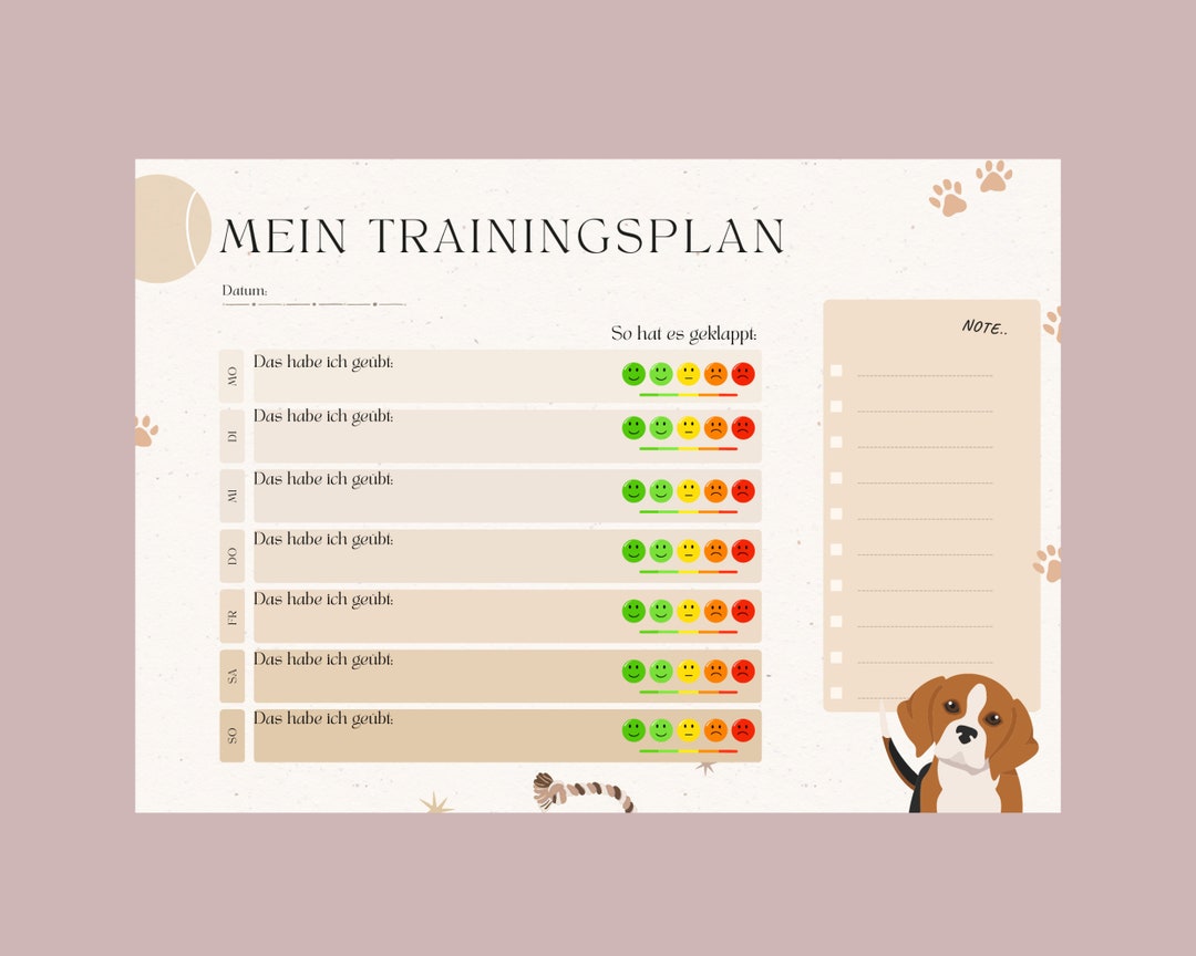 Dog Training Plan, Dog Training Plan, Dog Training Plan, Digital Dog ...