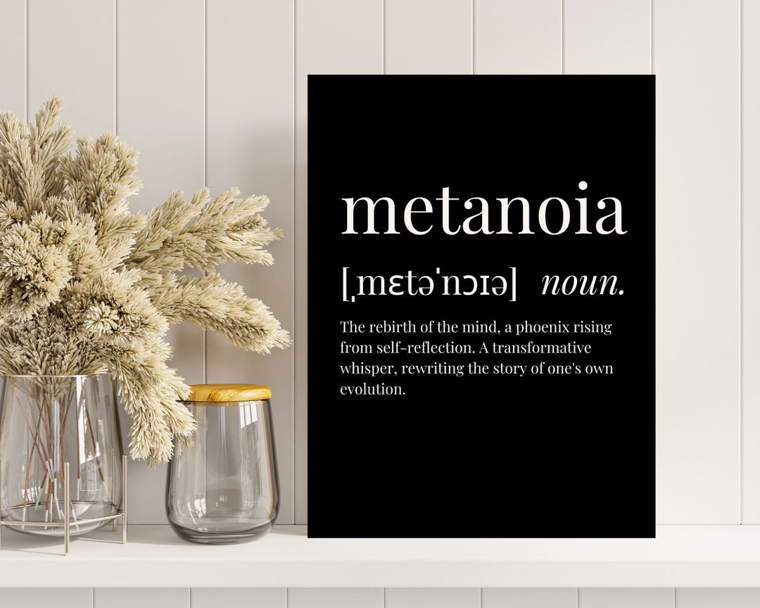 Metanoia Definition Print, Typography Print, Printable Wall Art ...