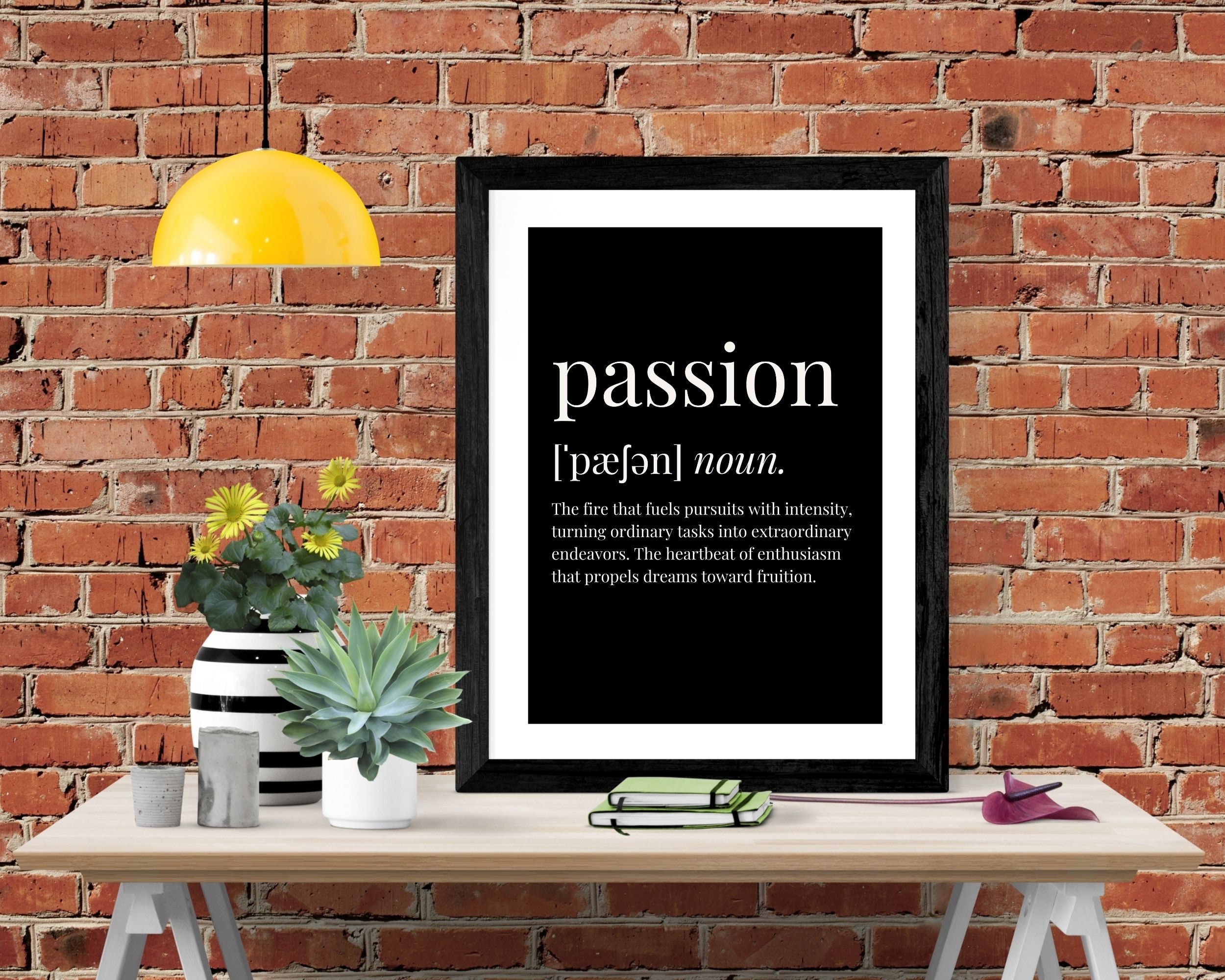 Passion Definition Print, Typography Print, Printable Wall Art ...