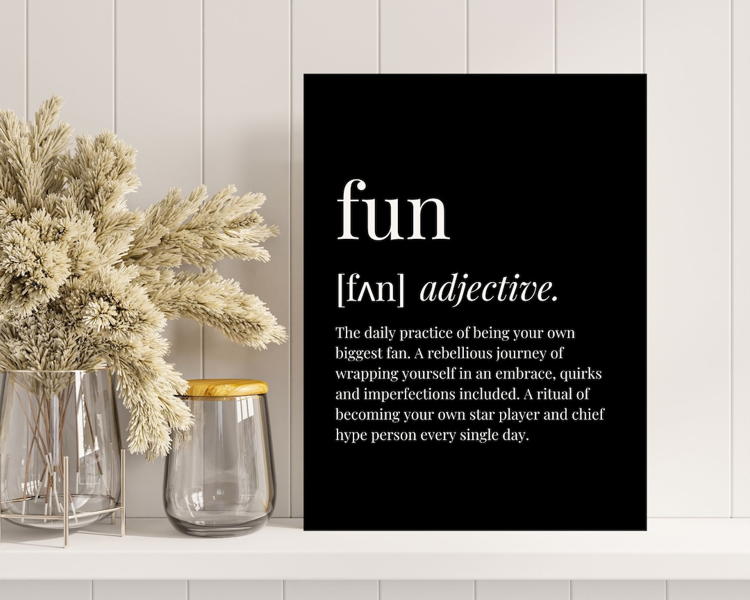 Fun Definition Print, Typography Print, Printable Wall Art, Dictionary ...
