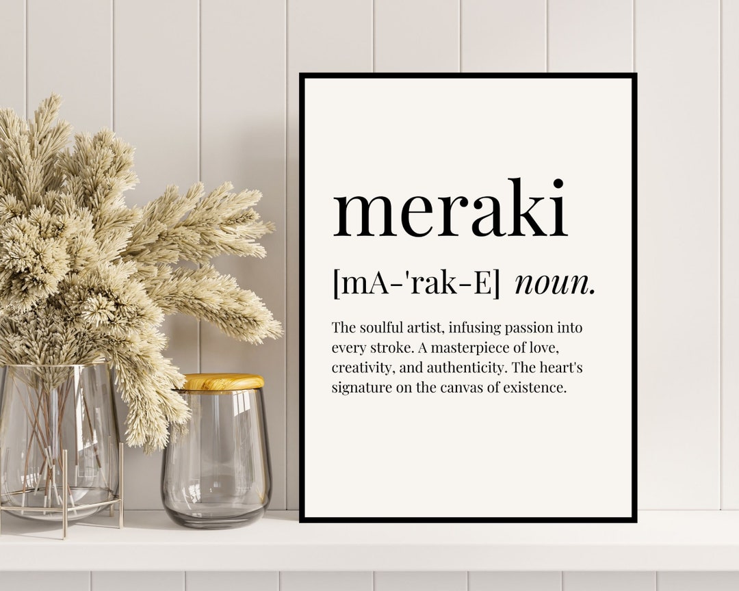 Meraki Definition Print, Typography Print, Printable Wall Art ...