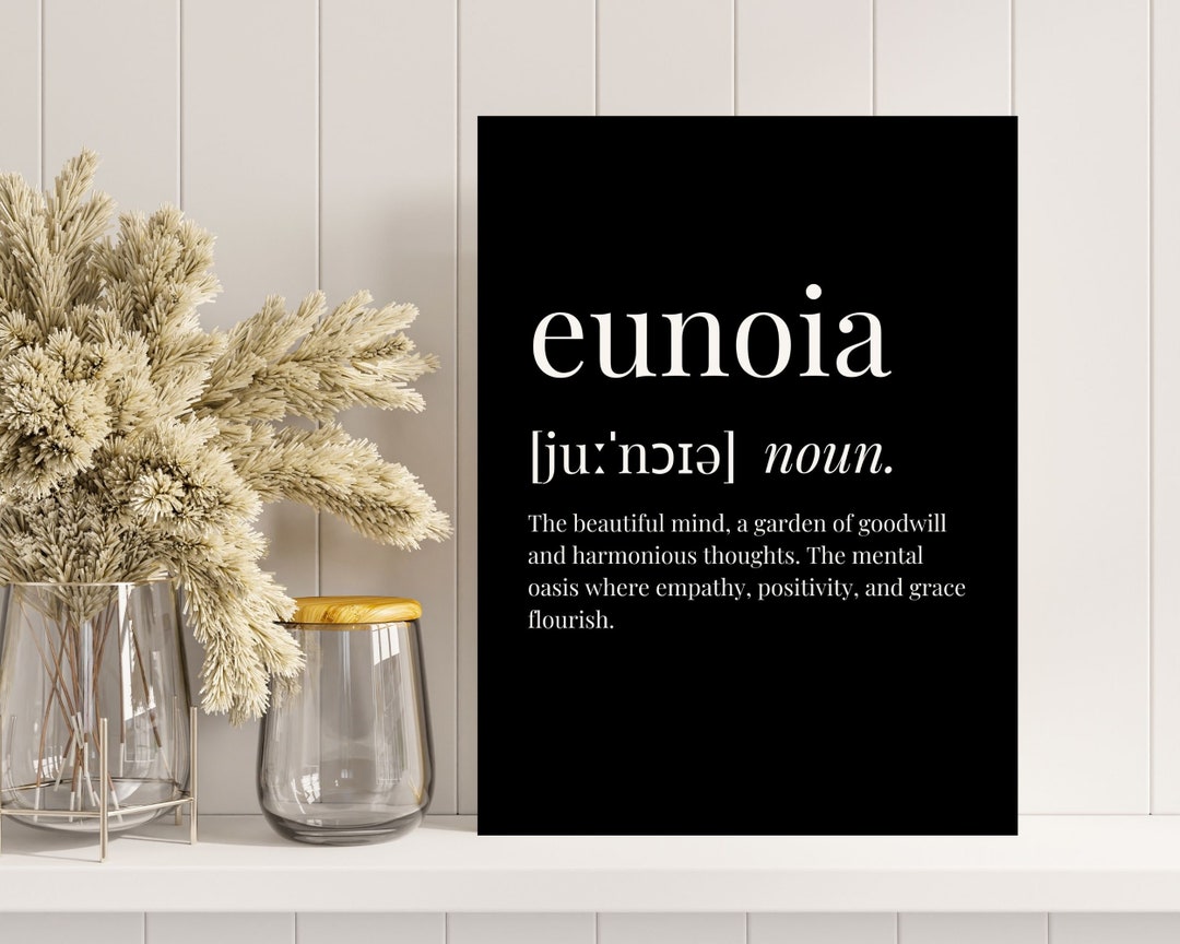 Eunoia Definition Print, Typography Print, Printable Wall Art ...